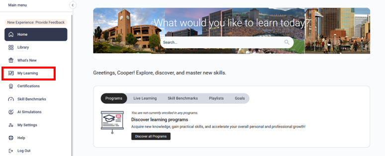 How to find a record of completed trainings in Skillsoft Percipio | University of Colorado
